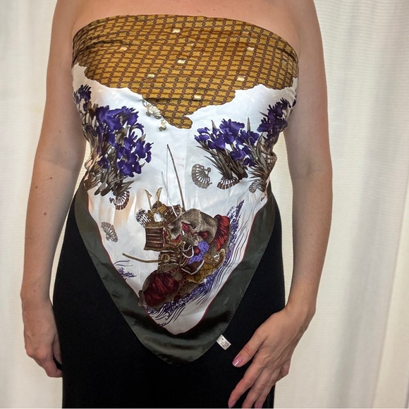 Accessories | Japanese Silk Samurai Iris Floral Silk Scarf With ...